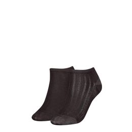Tommy Hilfiger Damen Sneakersocken &raquo;TH WOMEN SNEAKER 2P SHINE&laquo; 2 Paar, mit feuchtigkeitsableitender Technologie schwarz 39-42