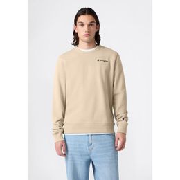 Champion Herren Sweatshirt &raquo;ICONS CONTRAST Terry Crewneck Sweatshirt&laquo;, mit Rundhalsausschnitt, ohne Verschluss, aus Baumwolle und Polyester beige S