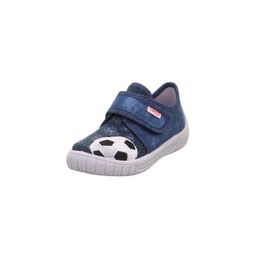 Superfit Jungen Hausschuh &raquo;BILL, WMS: mittel&laquo; Klettschuh, mit Logoschriftzug, Gr&ouml;&szlig;enschablone zum Download blau 26