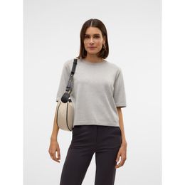 V&eacute;ro Moda Vero Moda Damen Kurzarmpullover &raquo;VMSILJE 2/4 O-NCK OVERSIZE PULL GA NOOS&laquo; Viskosemischung, oversize grau XS
