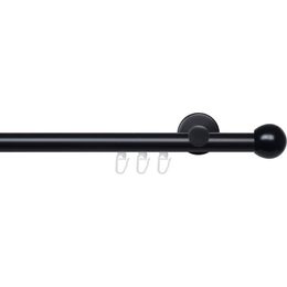 Liedeco Gardinenstange &raquo;Innenlaufgarnitur 20 mm Blues Kugel&laquo; &Oslash; 2 mm 1 l&auml;ufig-l&auml;ufig Fixma&szlig; Gardinenstange Komplett schwarz Eisen B/L: 120cm &Oslash; 2mm, 1 Stk., 1 