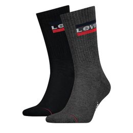Levi's Levi's Herren Socken &raquo;LEVIS REGULAR CUT SPRTWR LOGO 2P&laquo; Packung, 2 Paar tlg. mit breitem Logobund grau 39-42