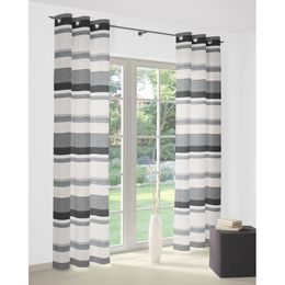 WIRTH Vorhang &raquo;Novara&laquo; &Ouml;sen 1 Stk. tlg. grau Jacquard, Baumwolle, Polyacryl, Polyester 145cm, &Ouml;sen, 135cm