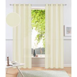 OTTO home Vorhang &raquo;Raja&laquo; &Ouml;sen 2 Stk. tlg. einfarbig, Einfache Montage, Pflegeleicht, &Ouml;sen, 2 er Pack, uni beige Polyester, Recyceltes Material 145cm, 