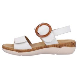 Remonte Damen Keilsandalette Sommerschuh, Riemchensandale, praktische Klettverschl&uuml;sse wei&szlig; 39