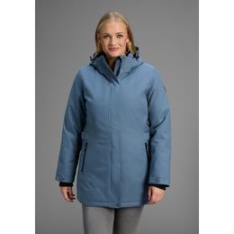 Polarino Damen Funktionsparka mit Kapuze Gro&szlig;e Gr&ouml;&szlig;en, Winterjacke, wasserabweisend, winddicht atmungsaktiv blau 52