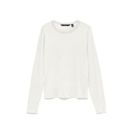 V&eacute;ro Moda Vero Moda Damen Langarmshirt &raquo;VMADA LS TOP JRS NOOS&laquo; Materialmix, regular fit wei&szlig; XS