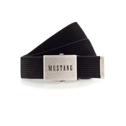 Mustang Herren Mustang Stoffg&uuml;rtel &raquo;"Tucker"&laquo; mit gewaschenem Rillenband, 4 cm breit, aus Baumwolle, k&uuml;rzbar grau 95