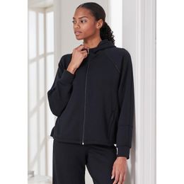 French Connection Damen Sweatjacke mit seitlichen Rei&szlig;verschlusstasche, Loungewear schwarz 36/38