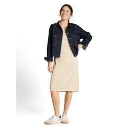 Tom Tailor Denim Damen Tom Tailor Denim Strickkleid Ohne Taschen &Auml;rmelloses Sommerkleid in 3/4-L&auml;nge beige S, N-Gr