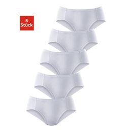 Petite Fleur By Lascana Damen petite fleur by Lascana Jazz-Pants Slips 5er-Pack, aus weicher Pikee-Qualit&auml;t wei&szlig; 46