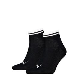 Puma Herren Puma Kurzsocken &raquo;Puma UNISEX HERITAGE QUARTER 2P&laquo; 2 Paar, mit Kontraststeifen am B&uuml;ndchen schwarz-wei&szlig; 35-38