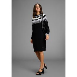 Laura Scott Damen Strickkleid mit kuscheligem Norwegermuster - NEUE KOLLEKTION schwarz-wei&szlig; 38, N-Gr
