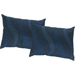 WIRTH Dekokissen &raquo;LUPARA&laquo; Kissenh&uuml;lle ohne F&uuml;llung, 2 St&uuml;ck blau Baumwolle, Polyester B/L: 40cm x 40cm, 2 Stk.