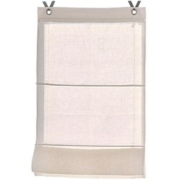 Kutti Raffrollo &raquo;Metis&laquo; mit Hakenaufh&auml;ngung ohne Bohren einfarbig, blickdicht, 100% Leinen, mit Edelstahlhaken, pflegeleicht beige Obermaterial: 100% Leinen