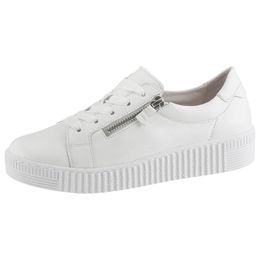 Gabor Damen Plateausneaker , Freizeitschuh, Halbschuh, Schn&uuml;rschuh mit zwei Rei&szlig;verschl&uuml;ssen wei&szlig; 39
