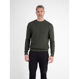Lerros Herren Lerros Strickpullover mit Logo-Stickerei und in Struktur-Optik gr&uuml;n M