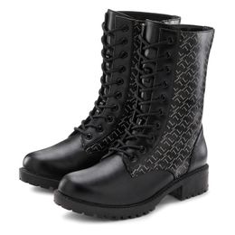 Lascana Damen Lascana Stiefelette mit modischem Druck, Stiefel, Boots VEGAN schwarz 37