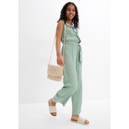 bonprix Kinder bonprix Jumpsuit flie&szlig;ender Schnitt, mit V-Ausschnitt und R&uuml;schen, aus Viskose 146, N-Gr