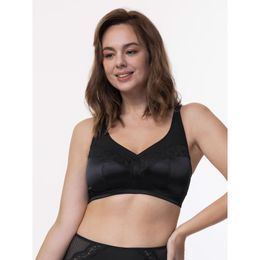 Dorina Minimizer-BH &raquo;Teagan&laquo; ohne B&uuml;gel, breite Tr&auml;ger, Satin und Spitze schwarz 95, Cup F Minimizer-BH