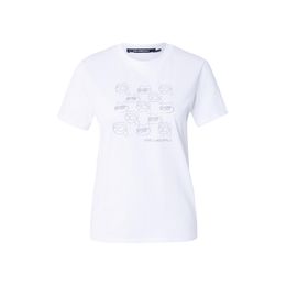 K by KARL LAGERFELD Karl Lagerfeld T-Shirt 'Ikon' Damen Gr&ouml;&szlig;e L silber / wei&szlig;