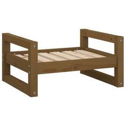 vidaXL Hundebett S (55,5x45,5x28 cm) aus Kiefernholz braun
