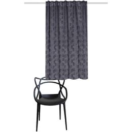 Home Wohnideen Vorhang &raquo;GINGKO&laquo; Multifunktionsband 1 Stk. tlg. Verdunkler, jacquardgemustertes Gingko-Blatt-Motiv, 100% verdunklend grau Polyester 