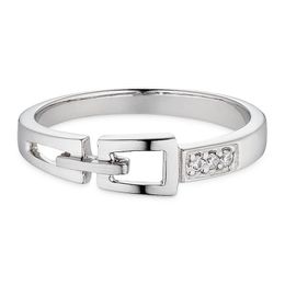 Bruno Banani Damen Silberring &raquo;Schmuck Geschenk Fingerring mit G&uuml;rtelschnallen-Optik&laquo; mit Zirkonia (synth.) silber 54, Silber 925 (Sterlingsilber), 