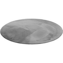 Wecon home Basics Hochflor-Teppich &raquo;Anna&laquo; rund 25 mm H&ouml;he Wohnzimmer, Schlafzimmer, Felloptik, sehr weich und flauschig, Uni grau Kunstfaser &Oslash; 150cm 1