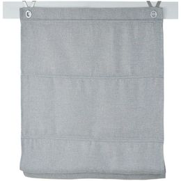 Kutti Raffrollo &raquo;Dimout&laquo; mit Hakenaufh&auml;ngung ohne Bohren freih&auml;ngend verdunkelnd, Polyester, Hakenaufh&auml;ngung grau Obermaterial: 100% Polyester 130cm, 