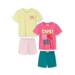 MINOTI Set M&auml;dchen Gr&ouml;&szlig;e 98/104 hellgelb / smaragd / pink / ros&eacute;