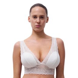 Chantelle Damen Bralette-BH &raquo;FLORAL TOUCH&laquo; vollst&auml;ndig aus Spitze wei&szlig; XL, N-Gr