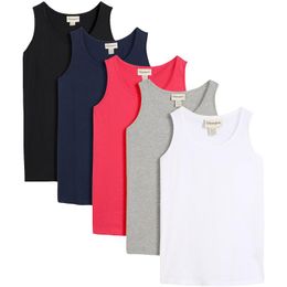 bonprix Damen bonprix Longtop Packung, 5 tlg. figurumspielende Passform, po-bedeckend bunt 40/42 (M)
