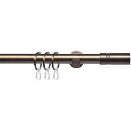 Liedeco Gardinenstange &raquo;CELZYLIN01SG1L&laquo; &Oslash; 25 mm 1 l&auml;ufig-l&auml;ufig Fixma&szlig; 1-l&auml;ufig im Fixma&szlig; &Oslash; 25 mm braun Metall B/L: 120cm &Oslash; 25mm, 1 l&auml;ufig
