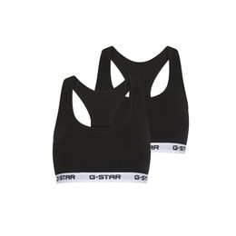 G-Star Raw G-Star Damen G-STAR Bralette &raquo;CARNELIAN, BRAS 2 PACK RACERBACK&laquo; Packung, 2 Stk. mit Logo-Saum schwarz XS, N-Gr