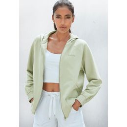 Bench. Loungewear Damen Kapuzensweatjacke mit sportlichen Teilungsn&auml;hten, Loungeanzug gr&uuml;n 32/34