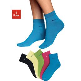 H.I.S. H.I.S Damen Kurzsocken &raquo;Damen halbhohe Socken, Kn&ouml;chelsocken sportliche Freizeitsocken&laquo; Packung, 5 Paar tlg. mit B&uuml;ndchen &uuml;ber dem Kn&ouml;chel bunt 39-42