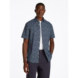 Tommy Hilfiger Herren Kurzarmhemd &raquo;COTTON LINEN PAISLEY Regular Fit SS SHIRT&laquo; blau M (48/50), N-Gr