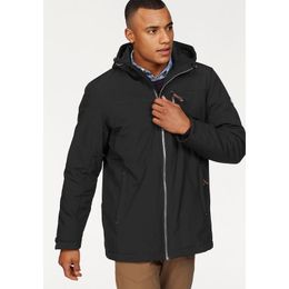 Polarino Herren Winterjacke mit Kapuze atmungsaktiv, wasserabweisend, winddicht schwarz 58