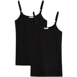 bonprix Damen bonprix Shirttop Packung, 2 Slim fit, ohne &Auml;rmel, langer Schnitt, aus Baumwolle mit Elasthan 36/38 (S)