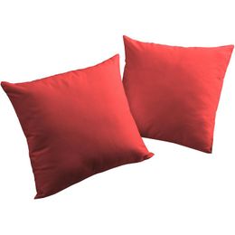 WIRTH Dekokissen &raquo;Newbury&laquo; Kissenh&uuml;lle ohne F&uuml;llung, 2 St&uuml;ck rot Baumwolle, Polyester B/L: 40cm x 40cm, 2 Stk.