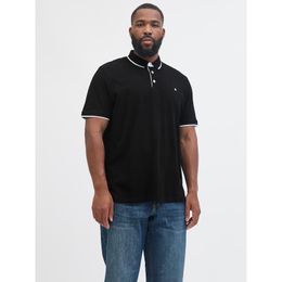 Jack & Jones PlusSize Jack & Jones Plussize Herren Jack & Jones PlusSize Poloshirt &raquo;JJEPAULOS POLO SS NOOS PLS&laquo; Baumwolle, regular fit schwarz 4XL