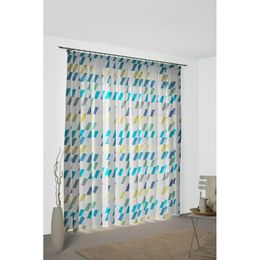 WIRTH Vorhang &raquo;Bray&laquo; Multifunktionsband 1 Stk. tlg. blau Jacquard, Baumwolle, Polyester 145cm, Multifunktionsband, 132cm