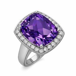 Firetti Damen Fingerring &raquo;Schmuck Geschenk Silber 925 Damenring Ring Kissenform&laquo; mit Zirkonia (synth.), Amethyst lila 58, Silber 925 (Sterlingsilber),