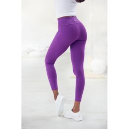 Lascana Damen Lascana Leggings mit breitem B&uuml;ndchen lila 48/50, N-Gr
