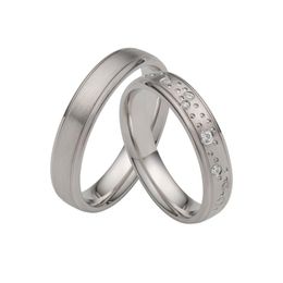 Firetti Unisex Trauring &raquo;Schmuck Geschenk Hochzeit Ehering "LIEBE"&laquo; Made in Germany - wahlweise mit oder ohne Zirkonia (synth.) silber 72, ohne 