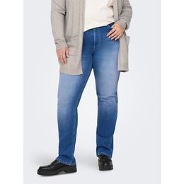 Only Carmakoma Damen Only CARMAKOMA High-waist-Jeans &raquo;CARWILLY HW STRAIGHT DNM REA12187 NOOS&laquo; blau 46, L&auml;nge 32
