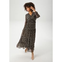 Aniston Casual Damen Aniston CASUAL Maxikleid mit verspieltem Blumendruck schwarz 42, N-Gr