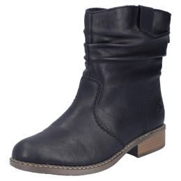 Rieker Damen Winterboots , Winterstiefelette, Blockabsatz, Warmfutter, geraffter slouchy Schaft schwarz 41 (7/7,5)