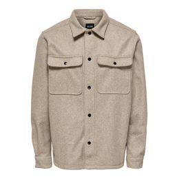 Only & Sons Button Up Shirt 'Ash' male size XXL mottled beige